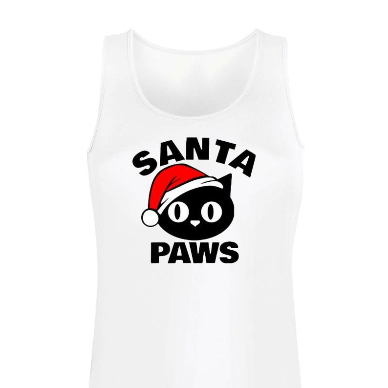 Ladies Santa Paws Vest Girls Tank Top Lady Vests Slim | Etsy