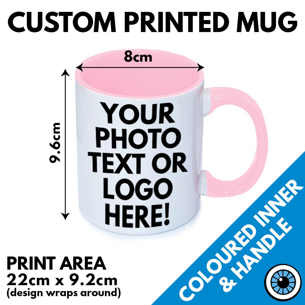 Custom Printed Premium Colour Inner & Handle Mug 11oz - Etsy UK