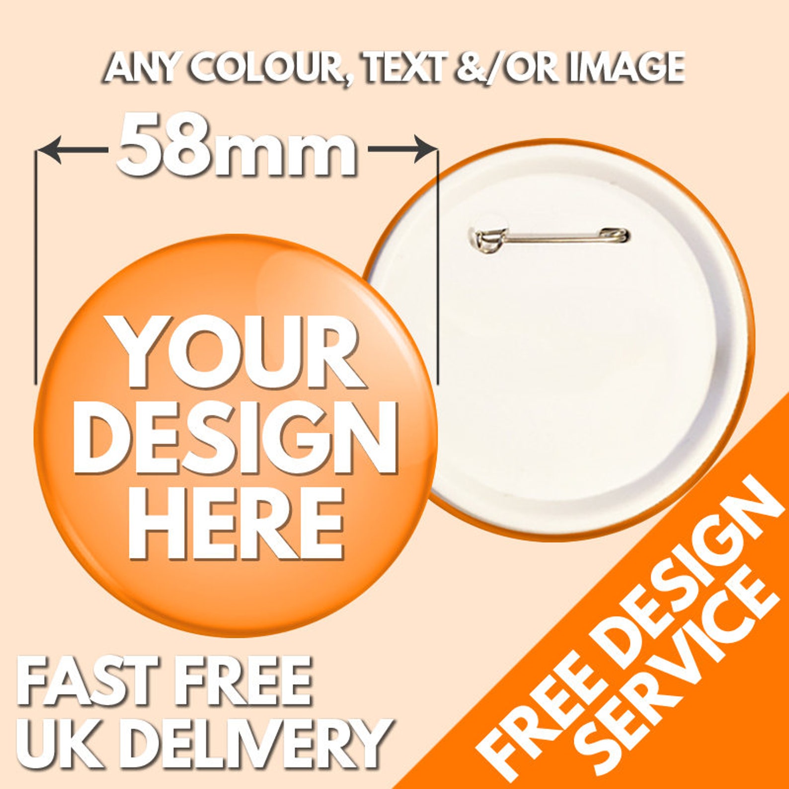 Custom Printed Badges Lots of Sizes and Quantities Any - Etsy