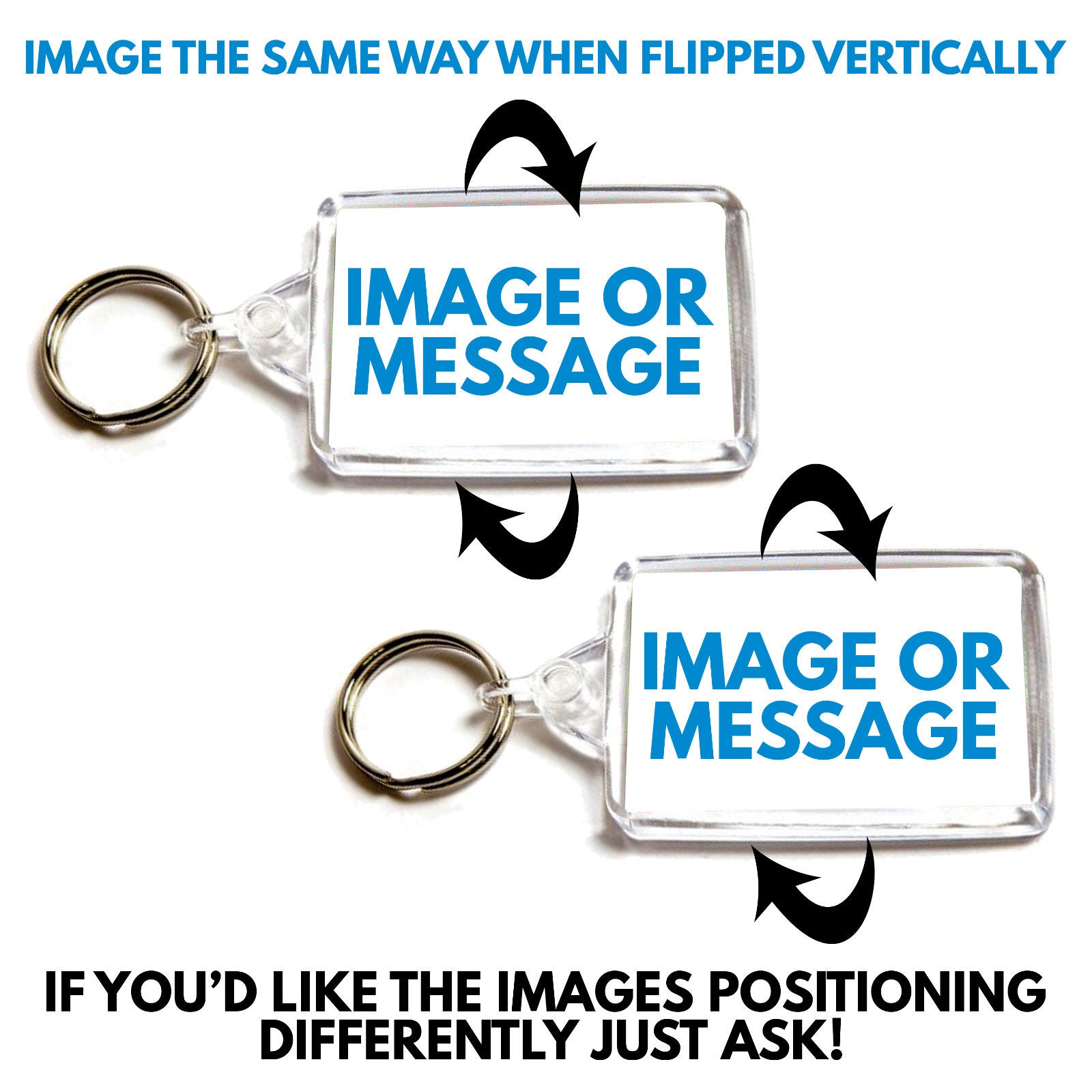 50 X 35mm Custom Printed Keyring Key Ring Personalised Print - Etsy UK