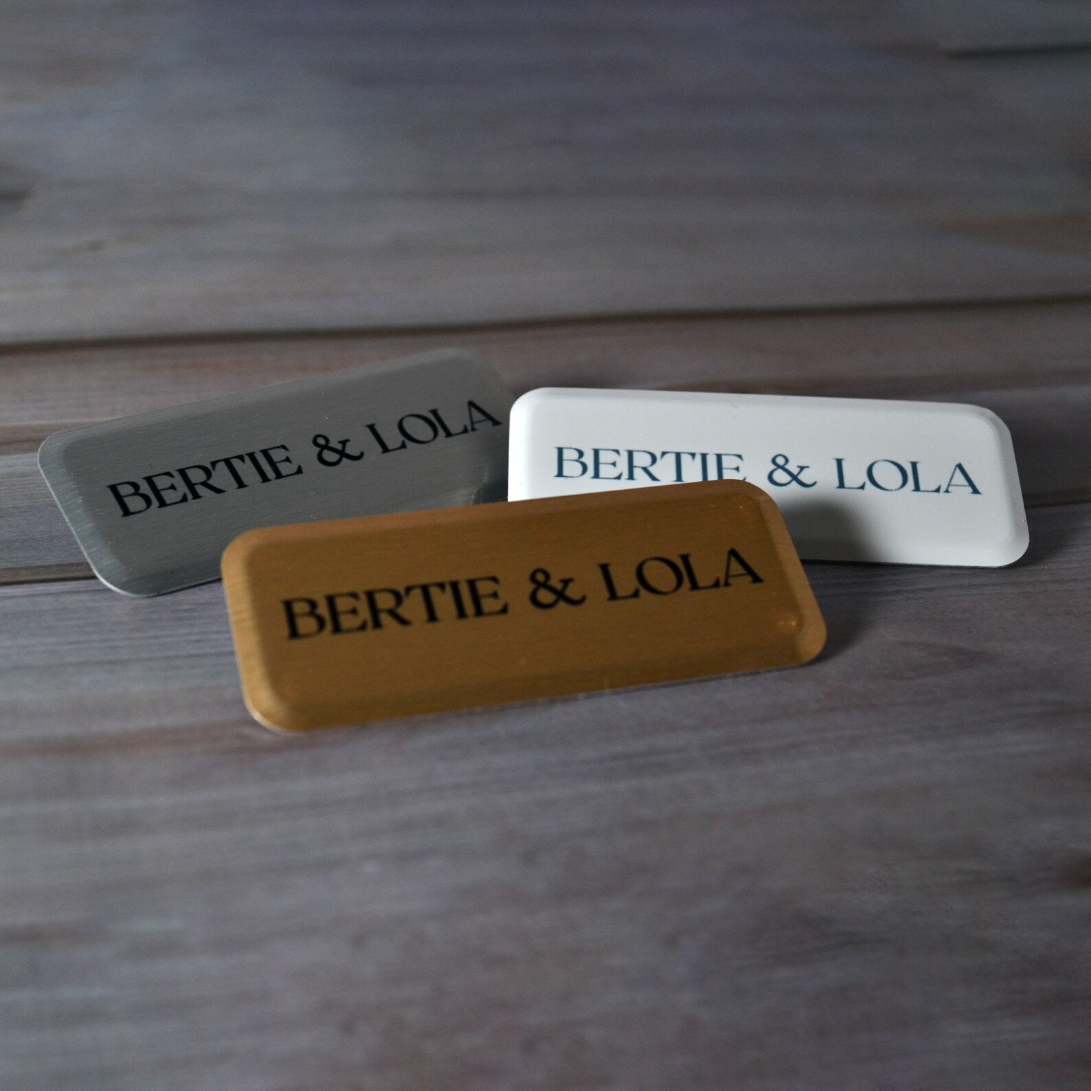 Custom Printed Metal Name Badges • Gold Silver Full Colour Prints ...