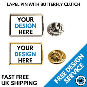Rectangular Metal Lapel Pin Badges 13x21mm Personalised - Etsy