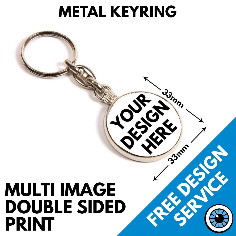 Custom 33mm Metal Round Key Ring Personalised Printed Image - Etsy UK