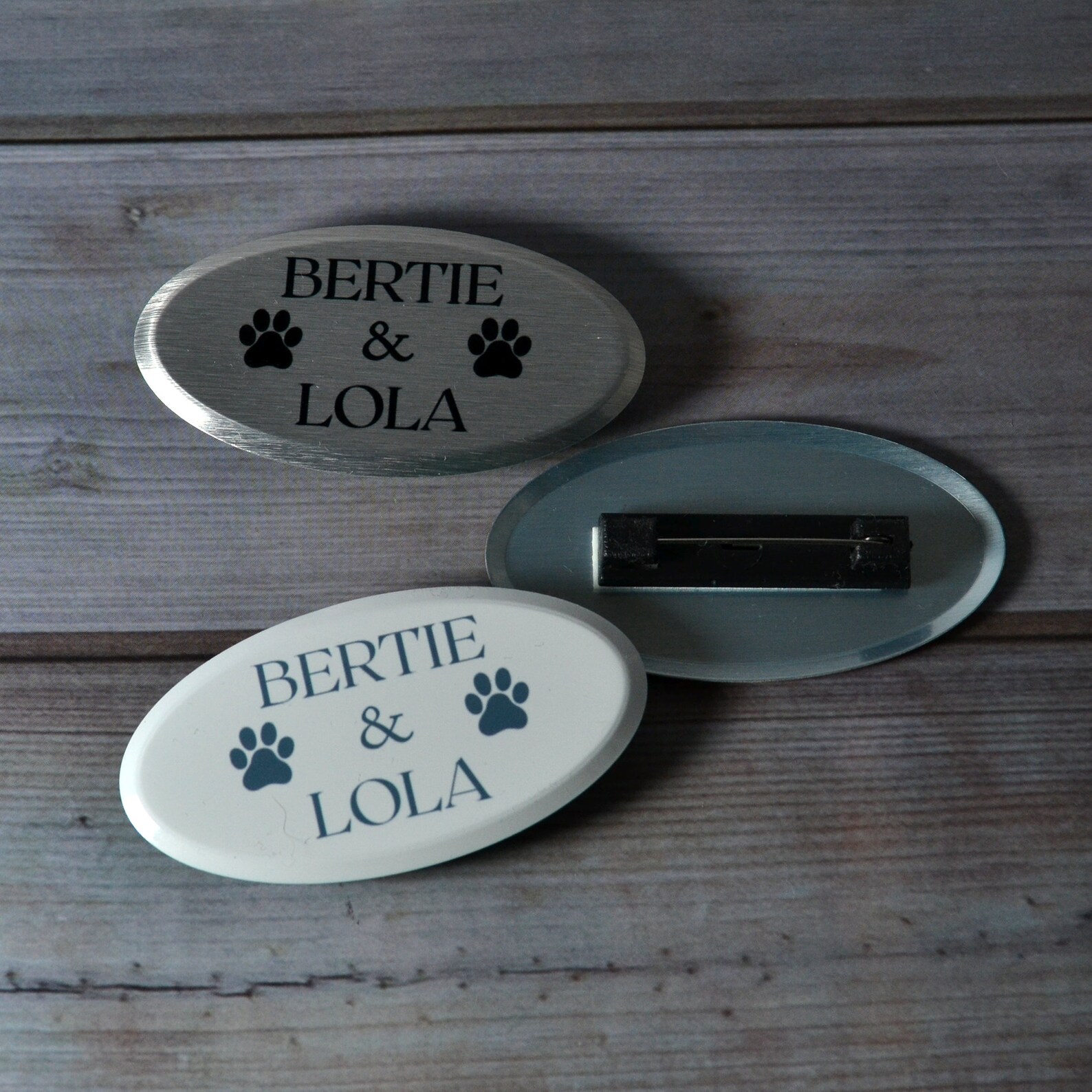 Custom Printed Metal Name Badges Gold Silver Full Colour - Etsy