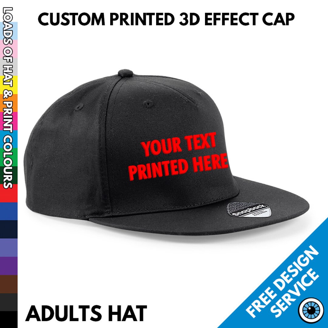 Custom Printed 3D Effect High Density Text Print - Adults Baseball ...