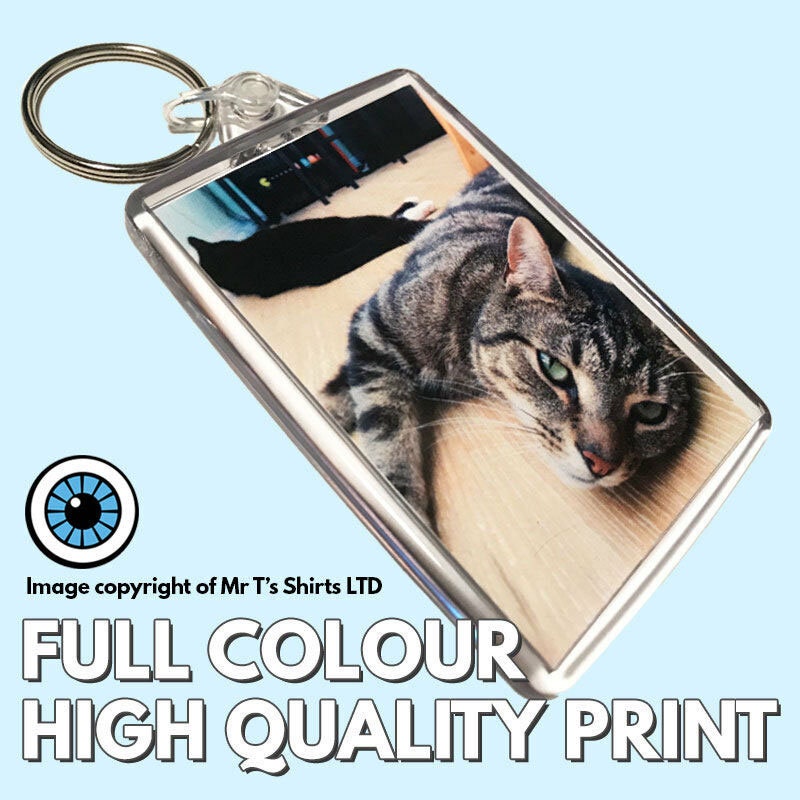 50 X 35mm Custom Printed Keyring • Key Ring Personalised Print Keyrings ...