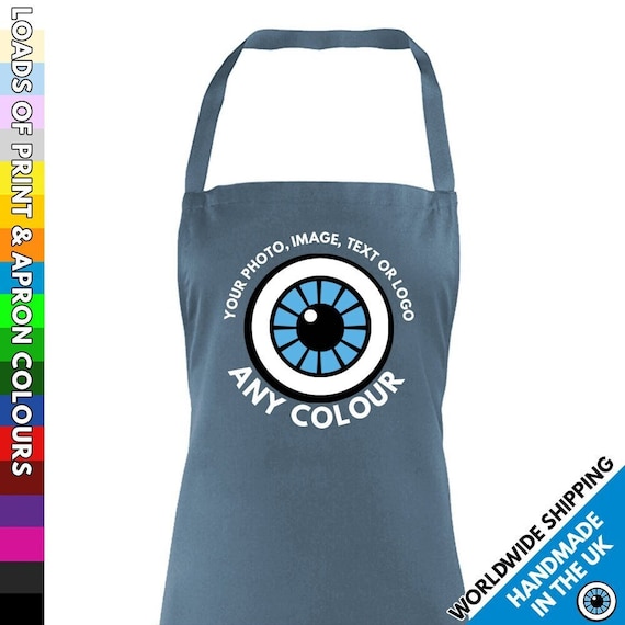 Personalised Image Apron Adults Custom Printed Aprons Logo | Etsy