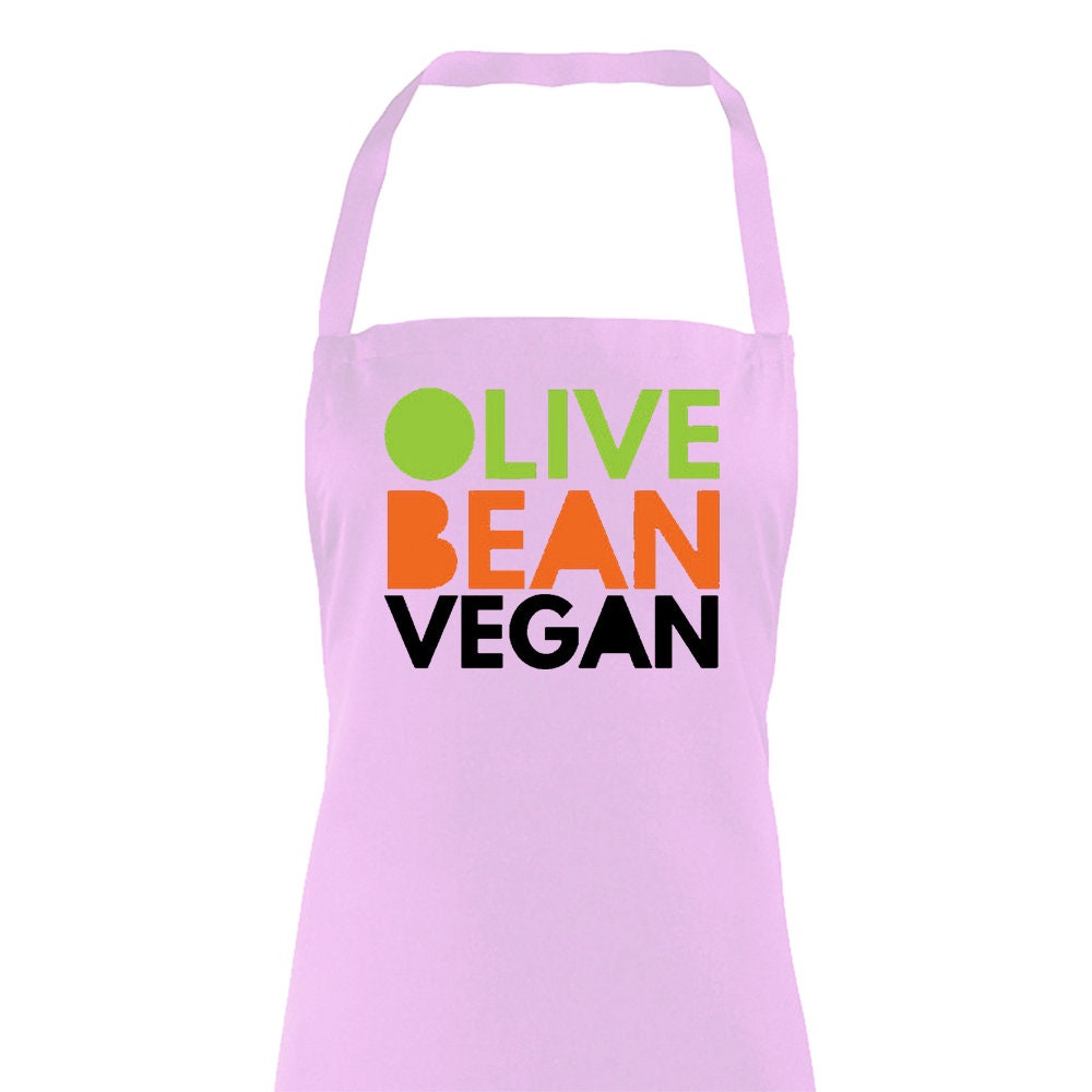 Olive Bean Vegan Apron Adults Custom Printed Aprons Vegan - Etsy UK