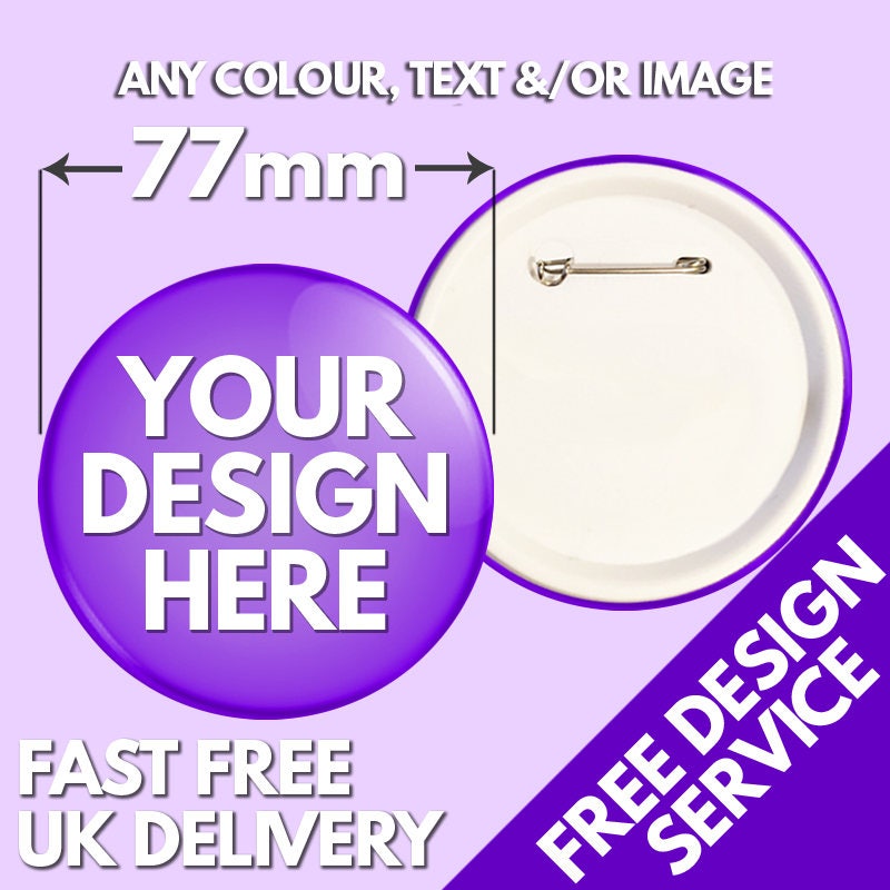 Custom Printed Badges Lots of Sizes and Quantities Any - Etsy UK