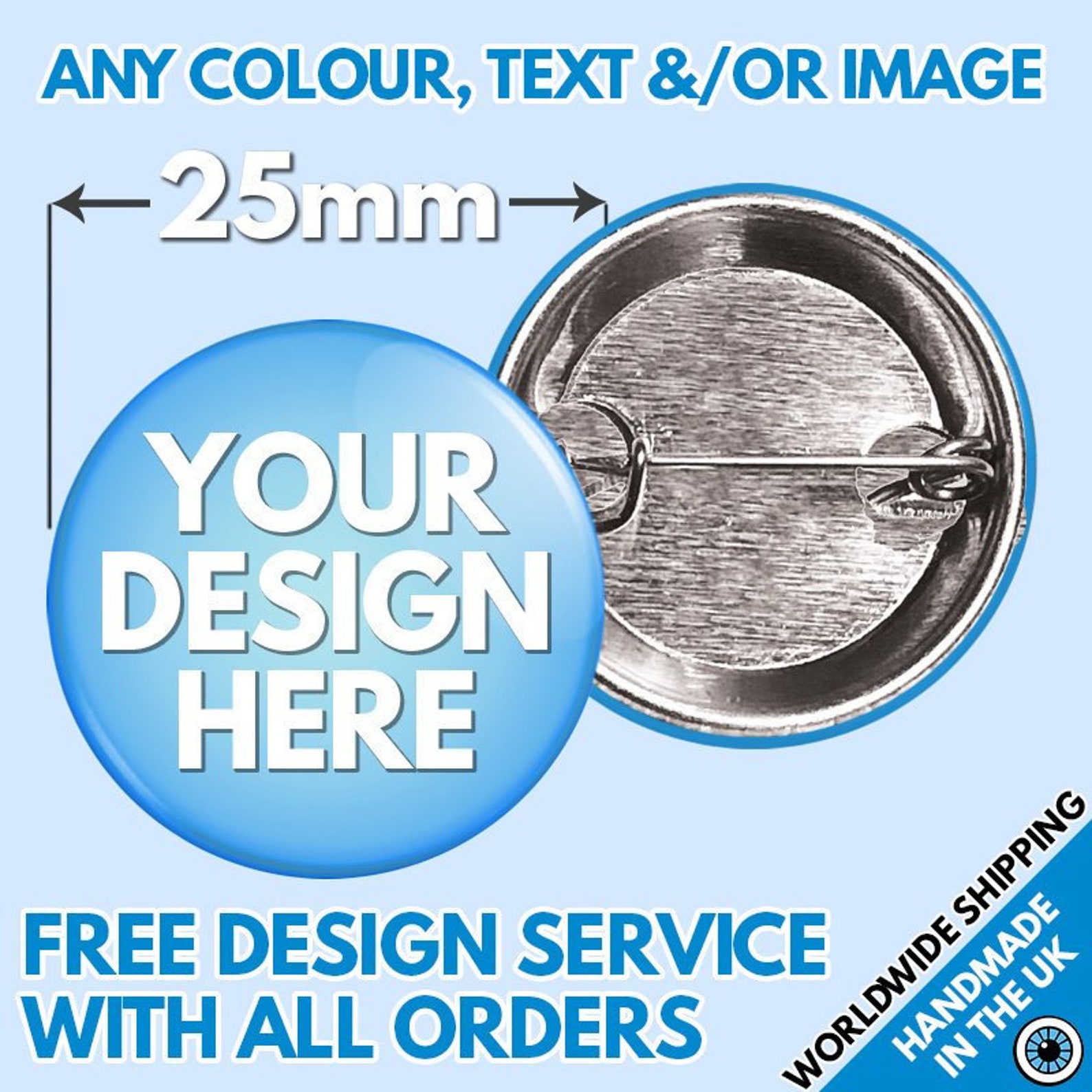 25mm Custom Badges Personalised Button Badge Hen & Stag | Etsy UK