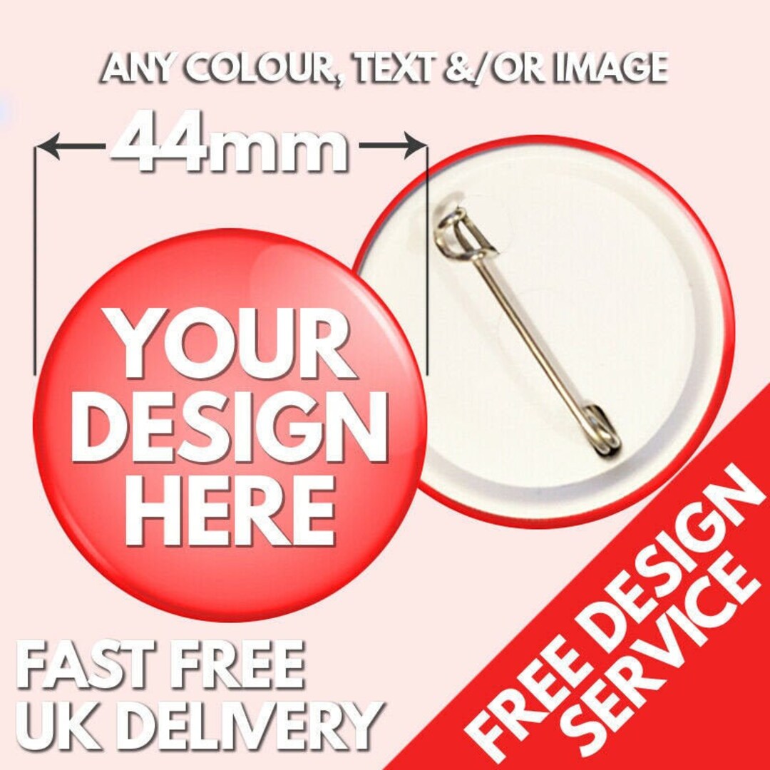 44mm Custom Badges - Plastic Back • Button Badge Hen & Stag Night ...