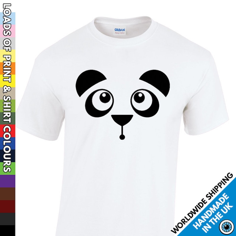 Mens Funny Panda Bear Face T Shirt Animal Lover Tshirt - Etsy