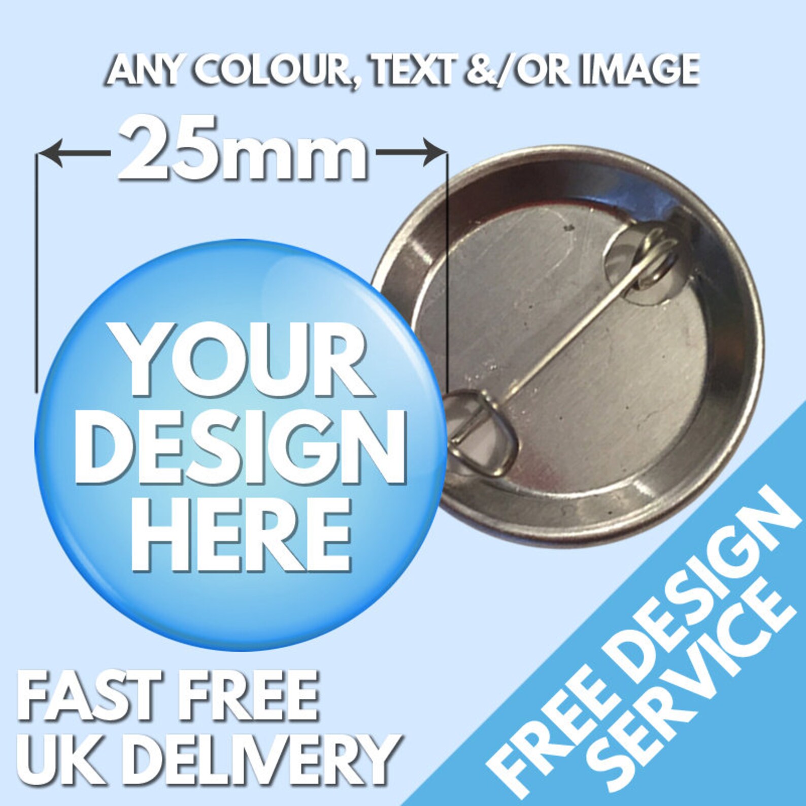 Custom Printed Badges Lots of Sizes and Quantities Any - Etsy