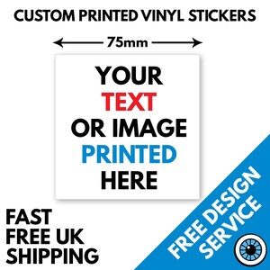 75mm Custom Printed Vinyl Stickers High Resolution Photo | Etsy