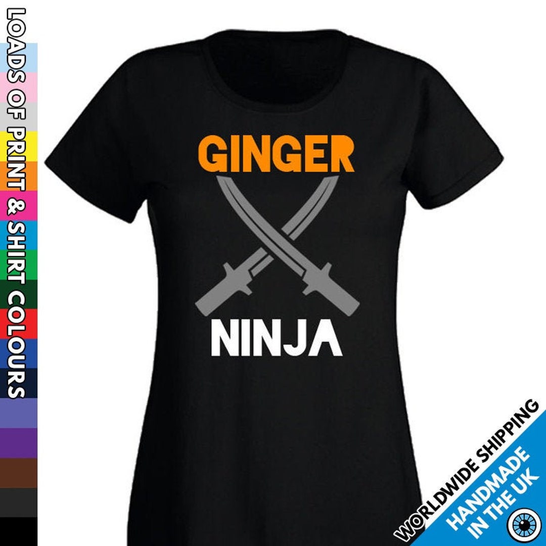 Ladies Ginger Ninja Funny T Shirt • Ginger Pride Proud Party Tshirt ...