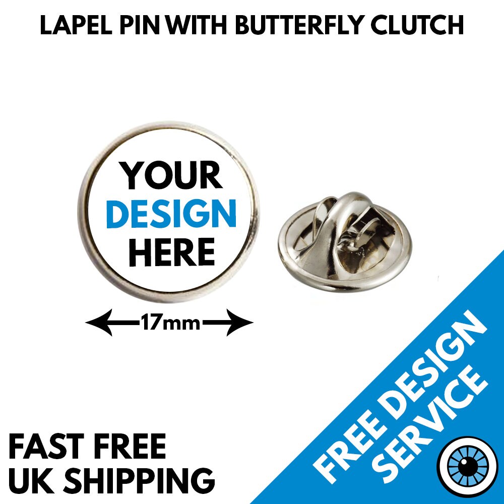 17mm Metal Lapel Pin Badges Personalised Round Button Badge - Etsy UK