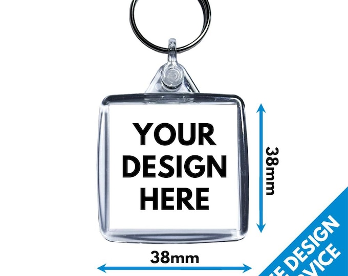 Square Blank Clear Acrylic Photo Insert Keychain W 1" Extension Chain ...