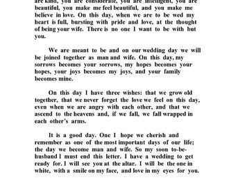 Love letter to groom | Etsy