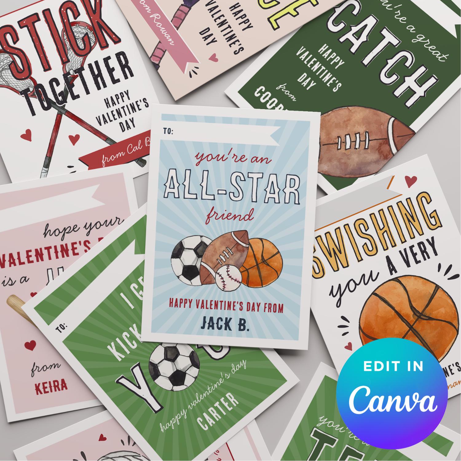 Sports Valentine Mega Bundle | All-star Classroom Valentines ...
