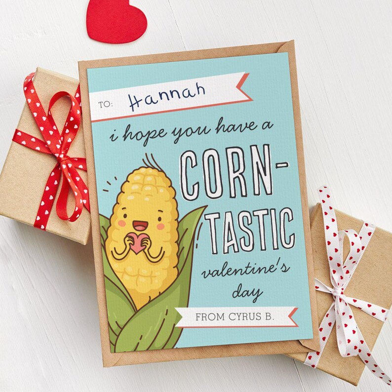 Corn Valentine Cards for Kids | “corn-tastic” & “a-maize-ing” Printable ...
