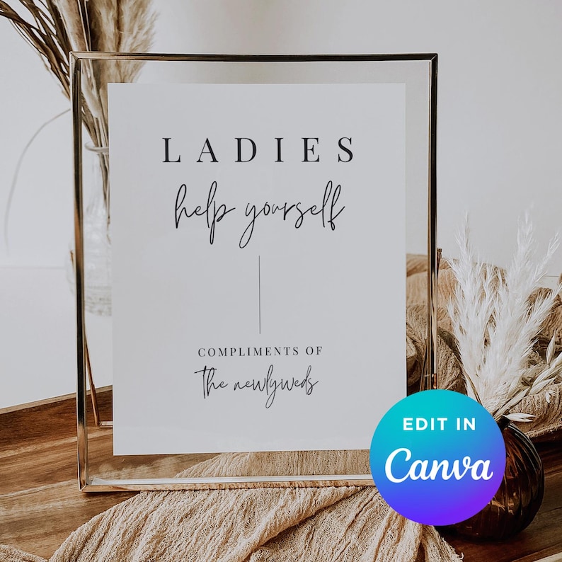 Ladies Room Amenity Sign Printable, Help Yourself Bathroom Sign 8x10 ...