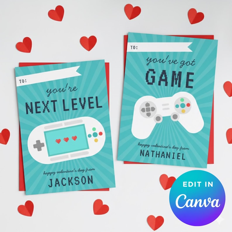Video Game Valentine Cards for Kids | Printable Classroom Valentines ...