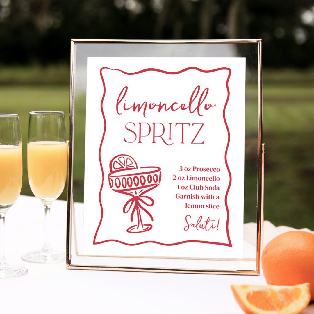 Limoncello Spritz Sign Printable, Italian Kitchen Wall Art, Aperitivo ...