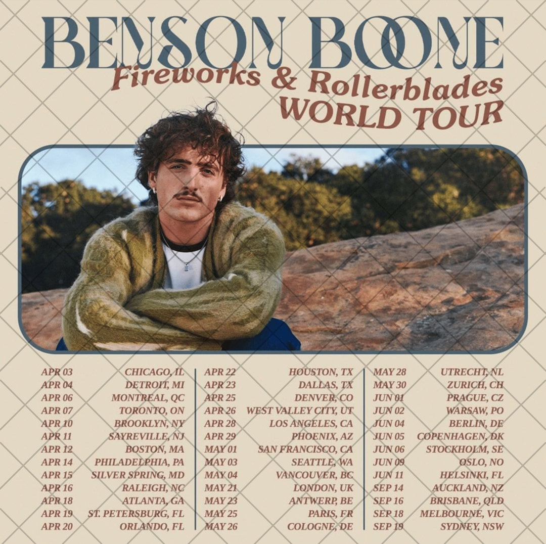 Benson Boone Album Png, Benson Boone Shirt Design, Benson Boone 2024 ...