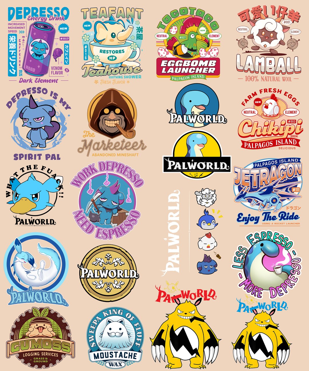 Pal Park World Game Png, Palworld Pals Png, Video Gamer Gifts, Gifts ...