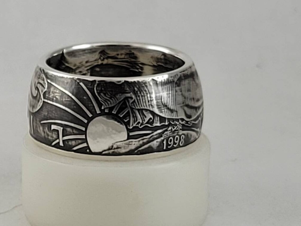 American Eagle Silver Dollar Coin Ring - Etsy
