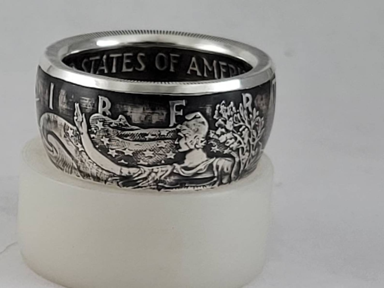 American Eagle Silver Dollar Coin Ring - Etsy