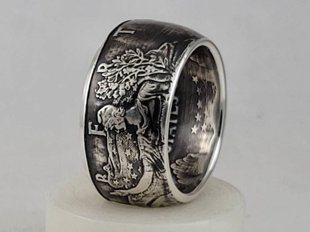 American Eagle Silver Dollar Coin Ring - Etsy
