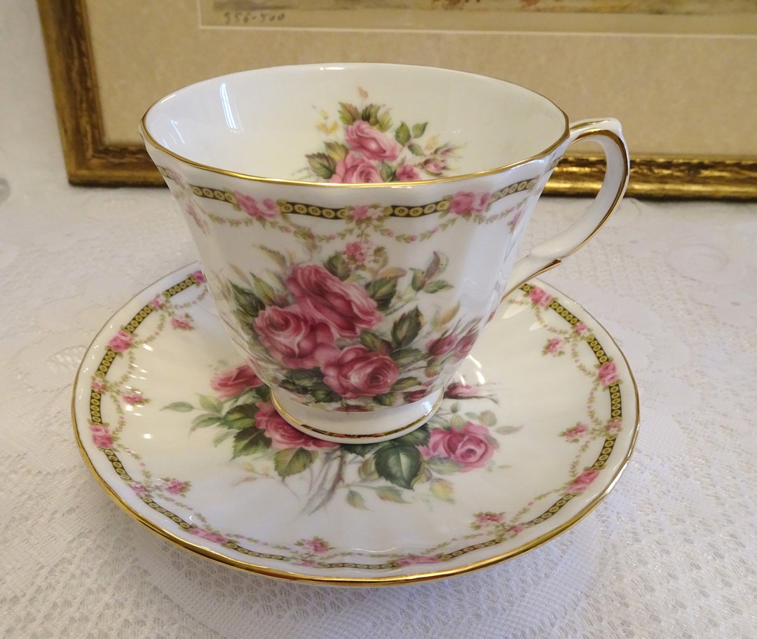 Duchess Pink Roses Tea Cup and Saucer London Collection Made in England ...