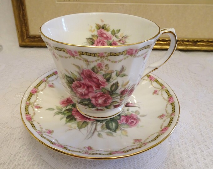 Duchess Pink Roses Tea Cup and Saucer London Collection Made in England ...