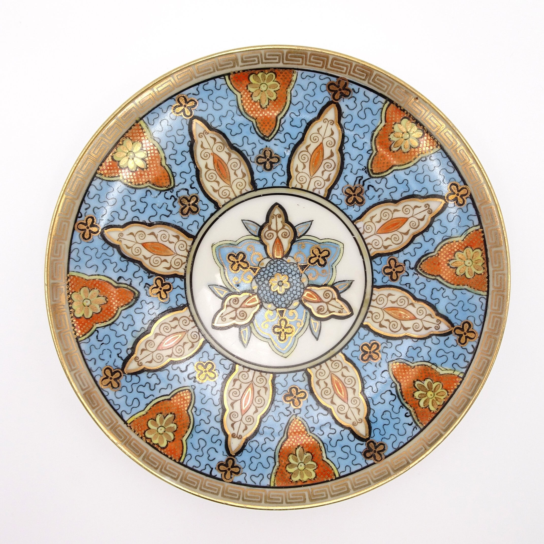 Rare Noritake Morimura Bros Hand Painted Geometric Blue and Orange ...