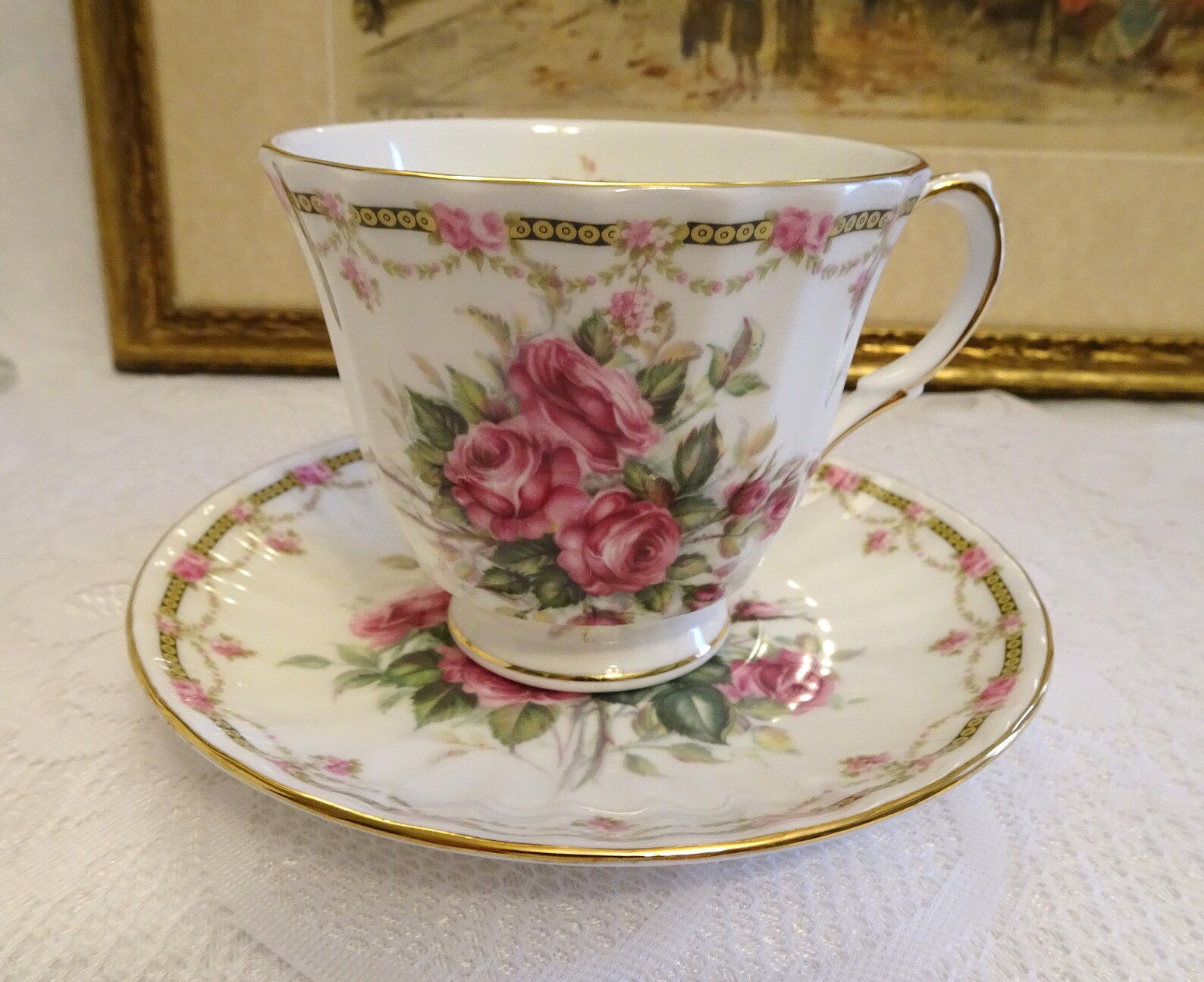 Duchess Pink Roses Tea Cup and Saucer London Collection Made - Etsy