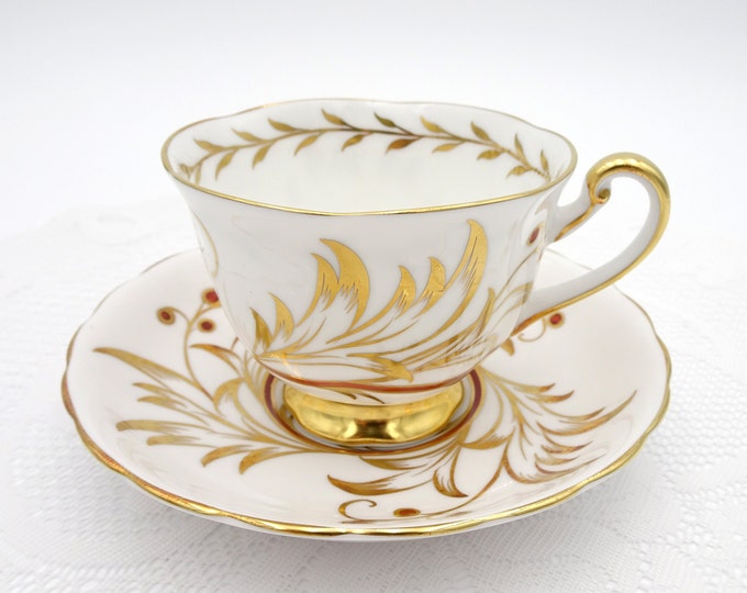 Vintage West German Teacup | Modern White and Gold Porcelain Teacup ...