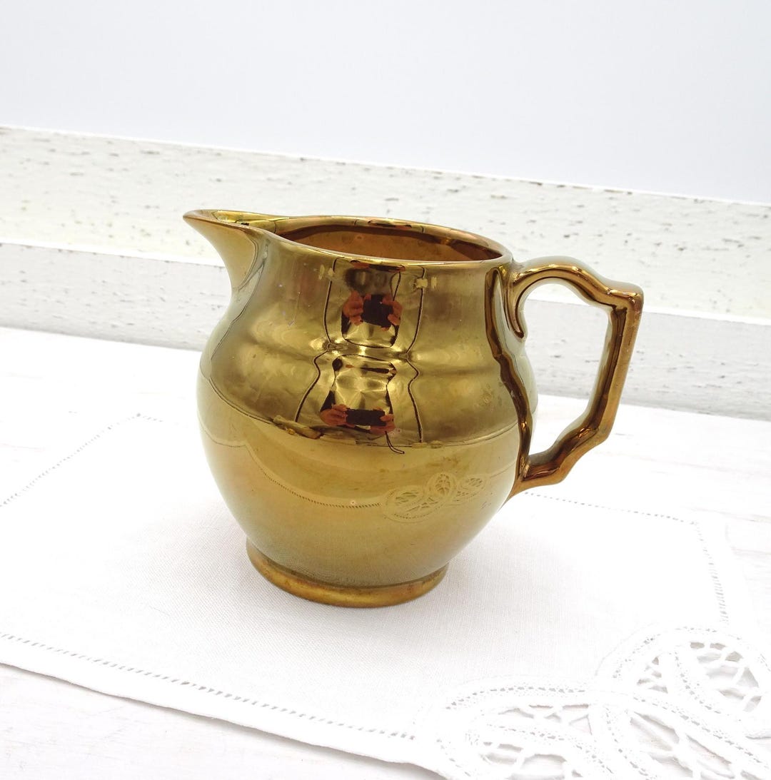 Gray's Pottery Luster Ware Creamer Stoke on Trent England, Gold Colored ...