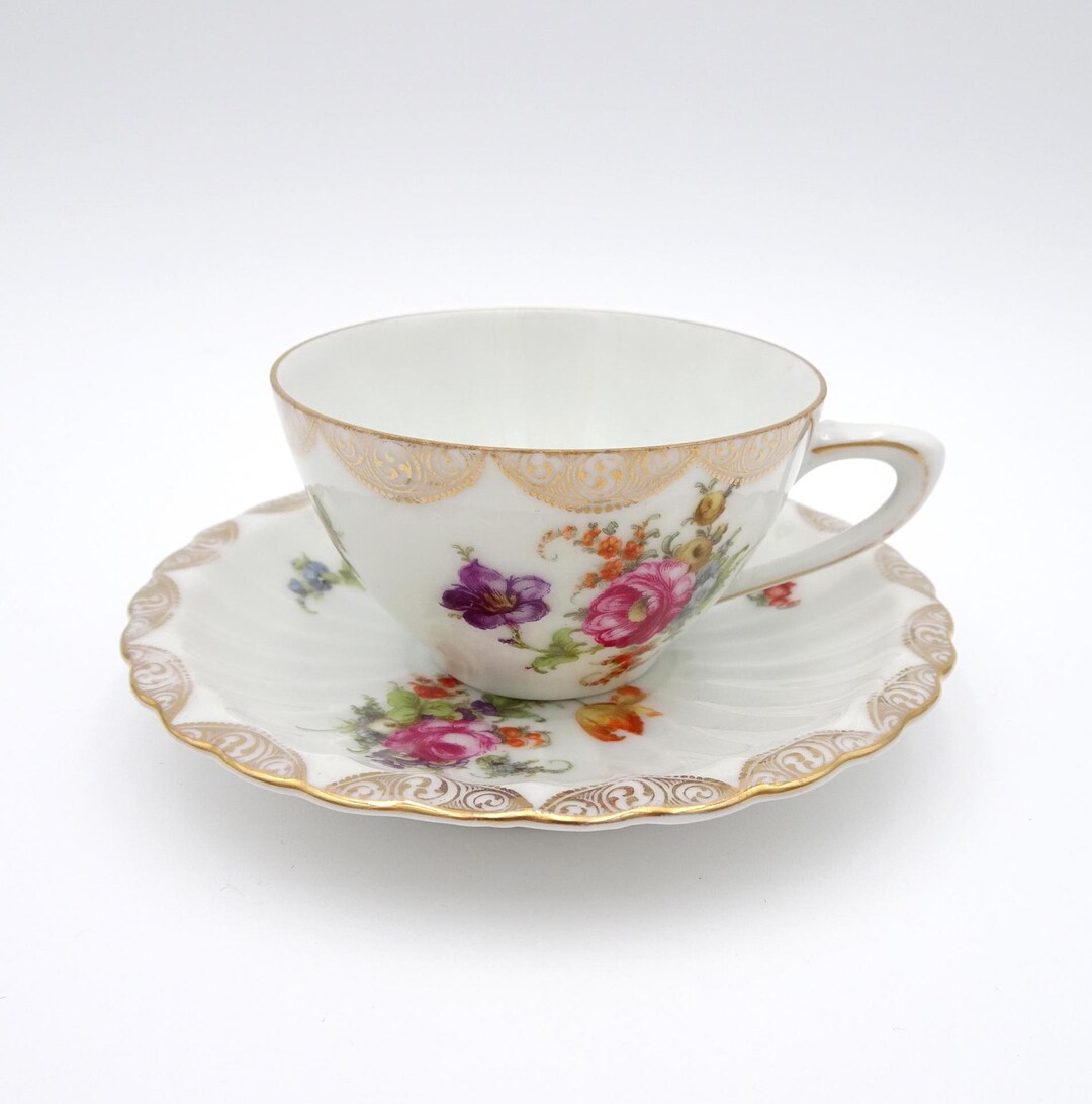 Bauer and Pfeiffer Württemberg Demitasse Cup and Saucer Dresden Style ...