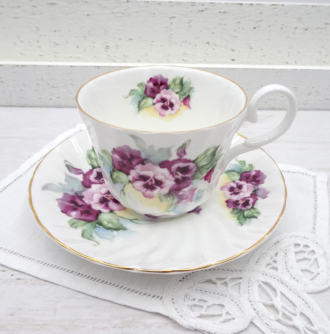 Royal Patrician Pansy Tea Cup & Saucer: English Fine Bone China - Etsy