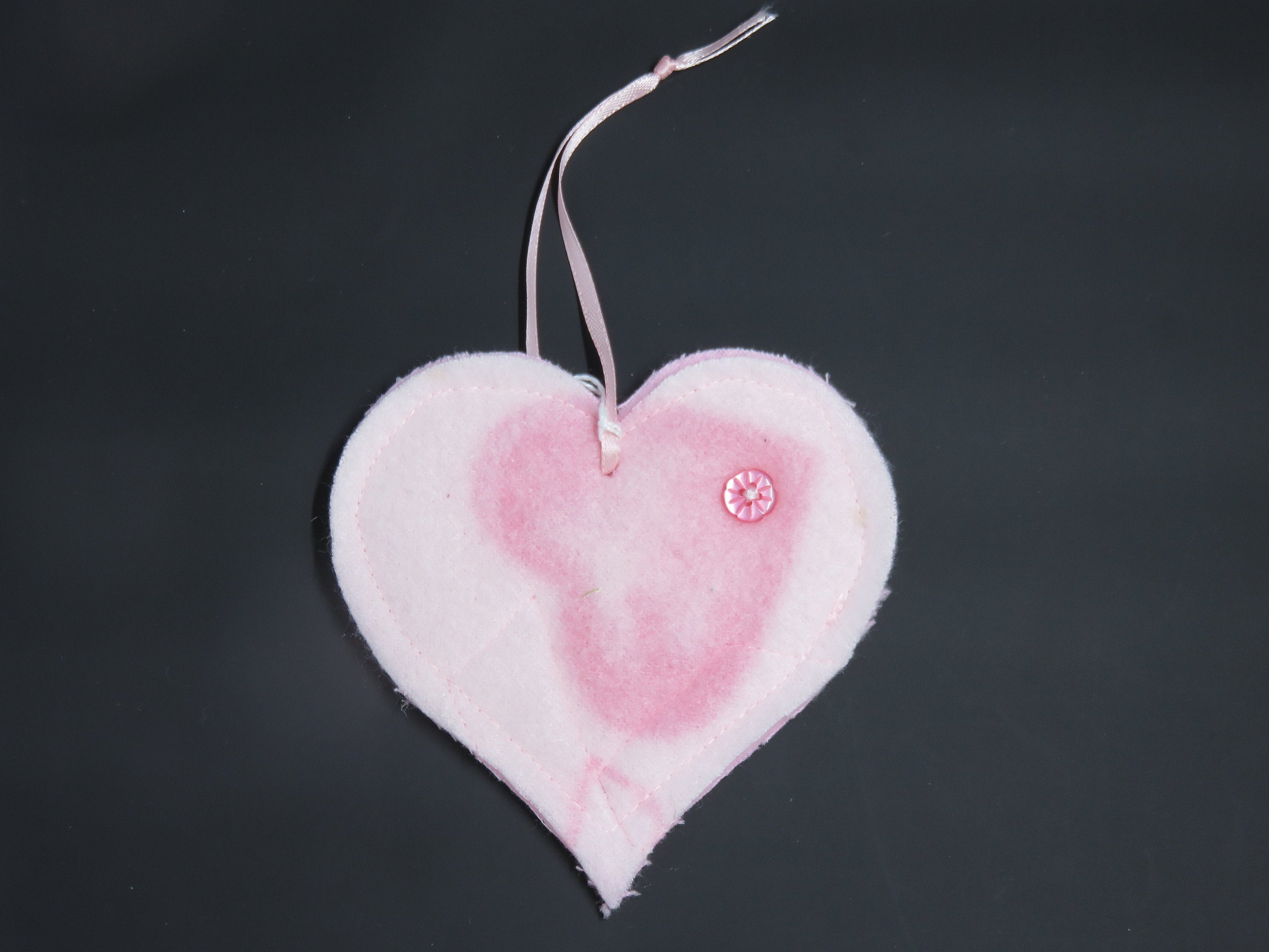 Pink Flannel Heart Ornament, Valentines Day Gift, Gift Tag, Customize ...