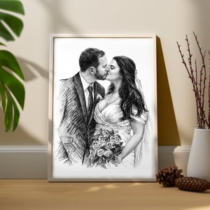 Custom Portrait Couples, Engagement Gift, Gifts for Husband, Wedding ...