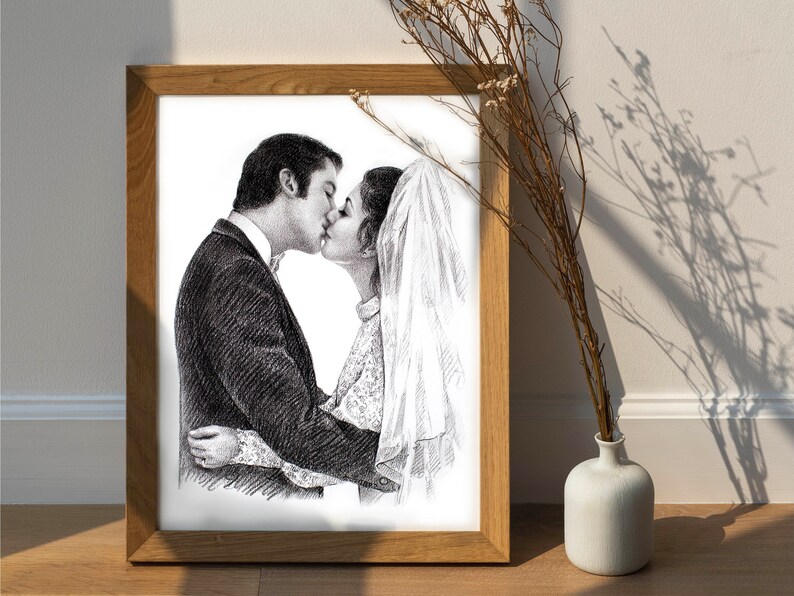 Custom Portrait Couples Engagement Gift Gifts for Husband - Etsy