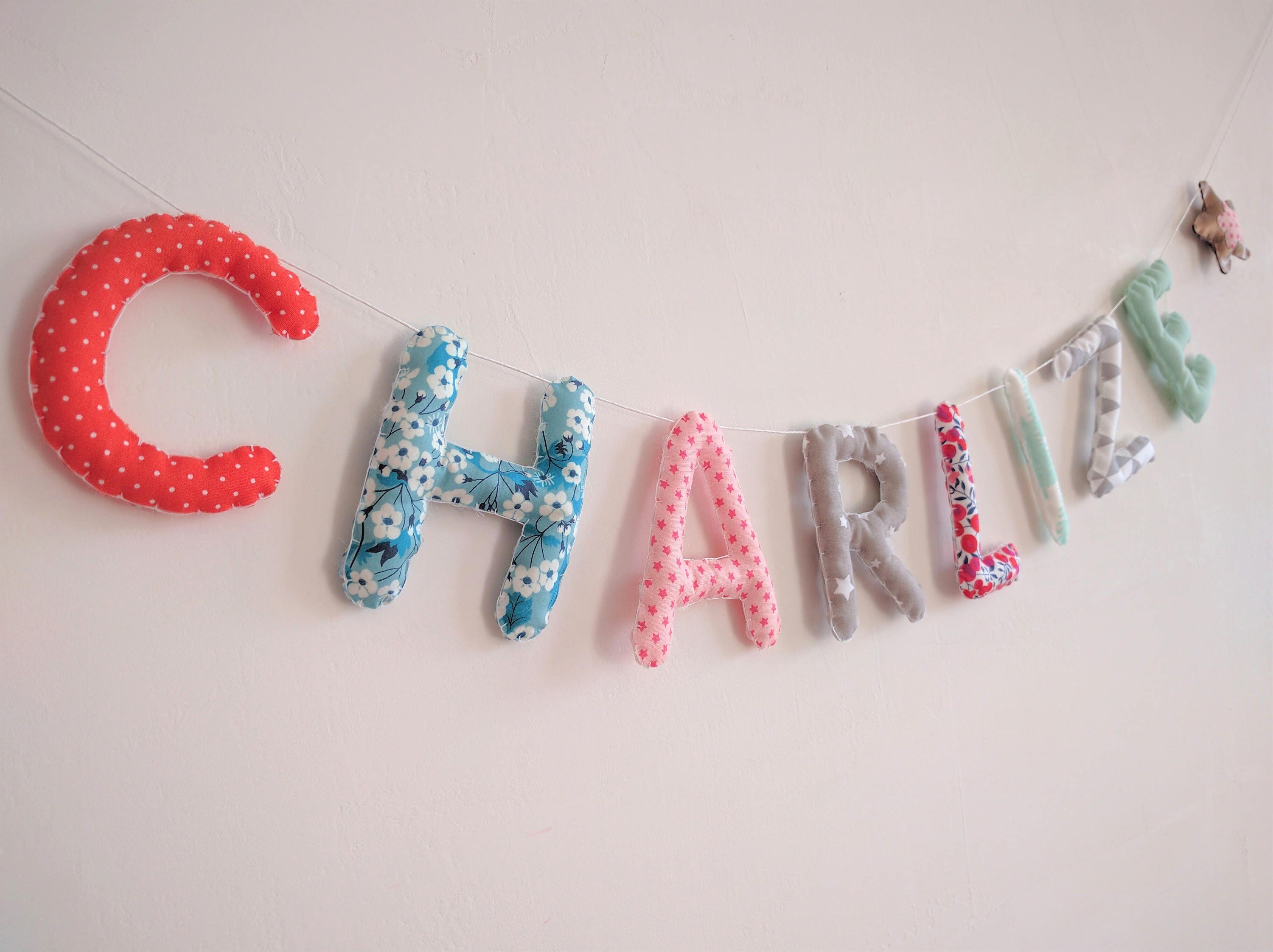 Fabric Name Garland/letters Banner/baby Room Decoration/wall | Etsy