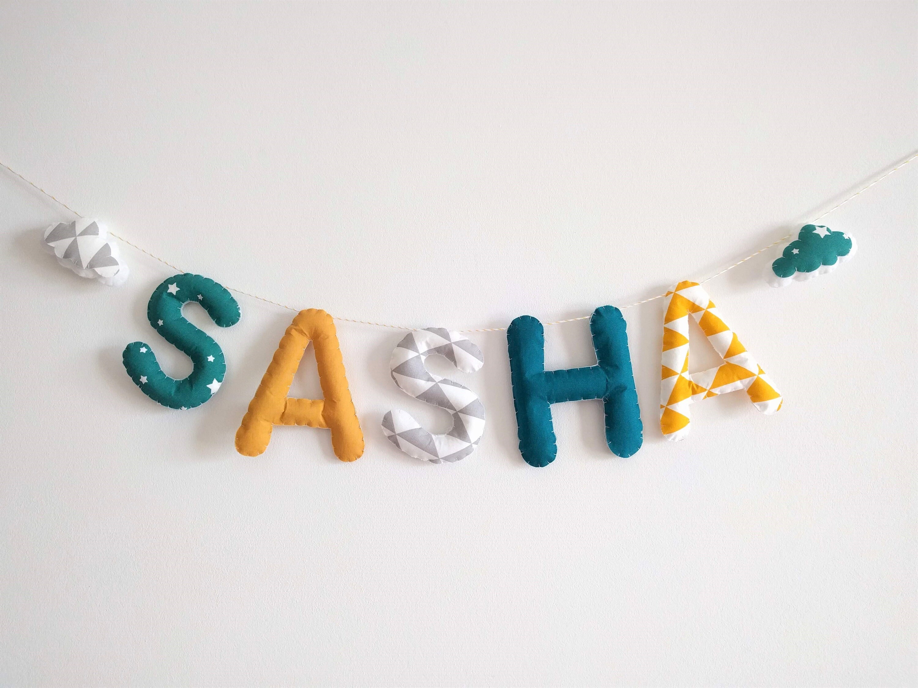 Fabric Name Garland/letters Banner/baby Room Decoration/wall Art ...