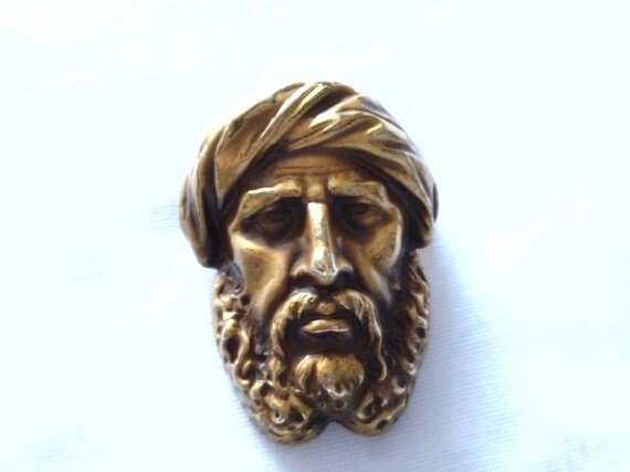 JOSEFF of Hollywood turban man BROOCH pin - Gem