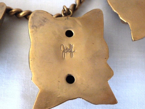 Joseff of Hollywood CAT KITTY CHARM necklace green ey… - Gem