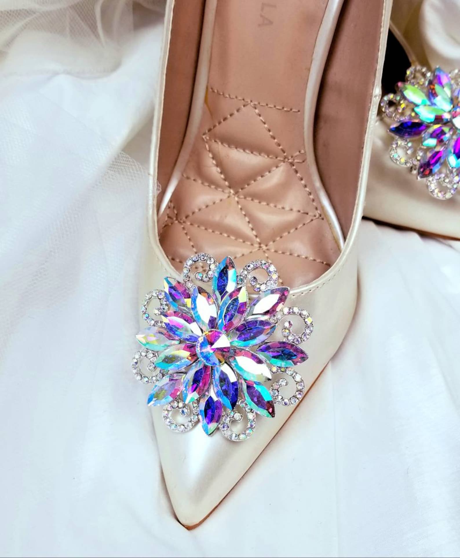 Silver crystal Shoe Clips Bridal shoes Clips Jewelry | Etsy