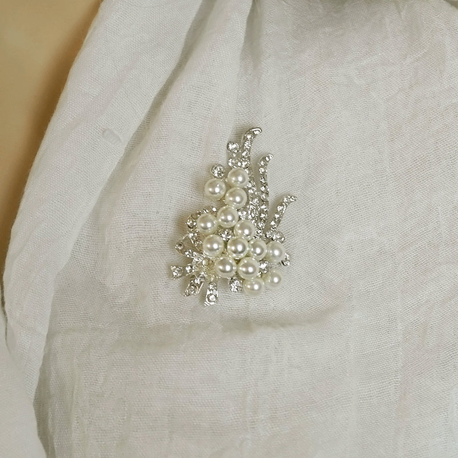 Wedding Silver Rhinestone Brooch Bridal Brooch crystal - Etsy