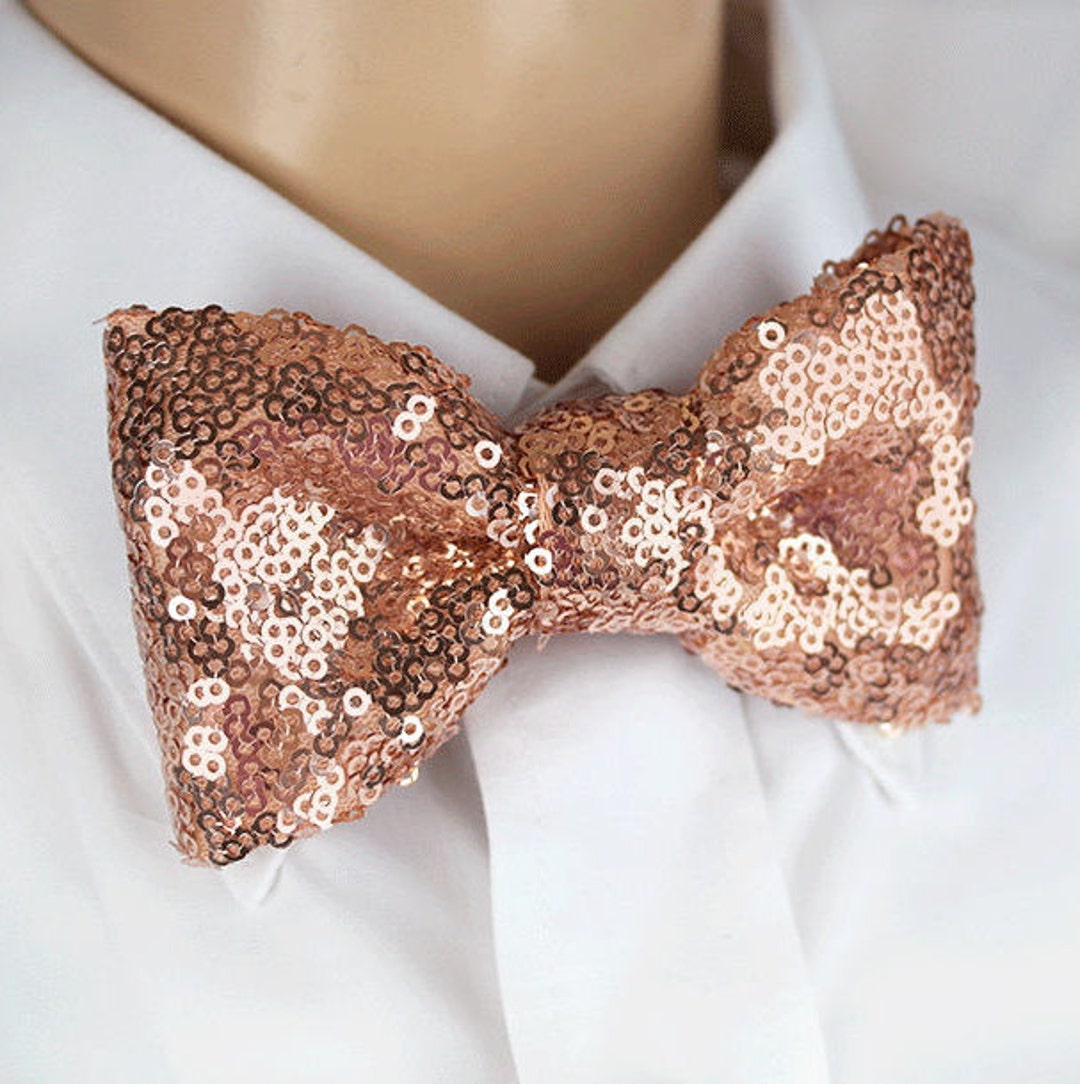 Rose Gold Sequin Bow Tie, Rose Gold Glitter Bow Tie, Rose Gold Pocket Square, Rose Gold Kid Bow ...